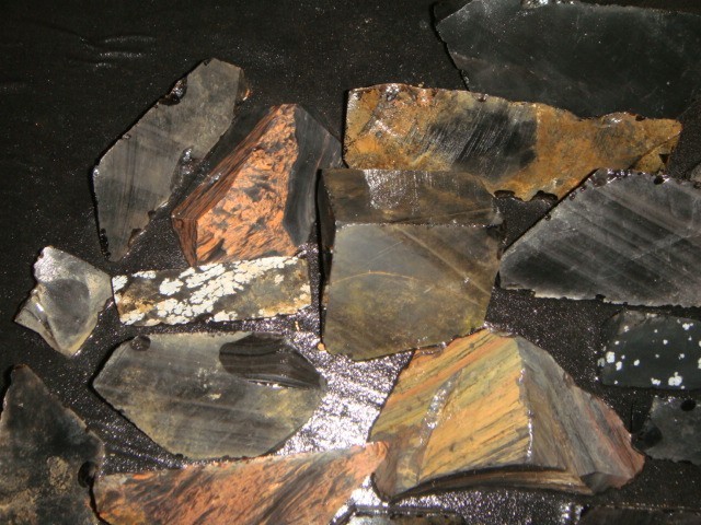 OLD MIXED OBSIDIAN CUT SPECIMENS 10 + POUNDS CALIFORNIA / OREGON / UTAH ...