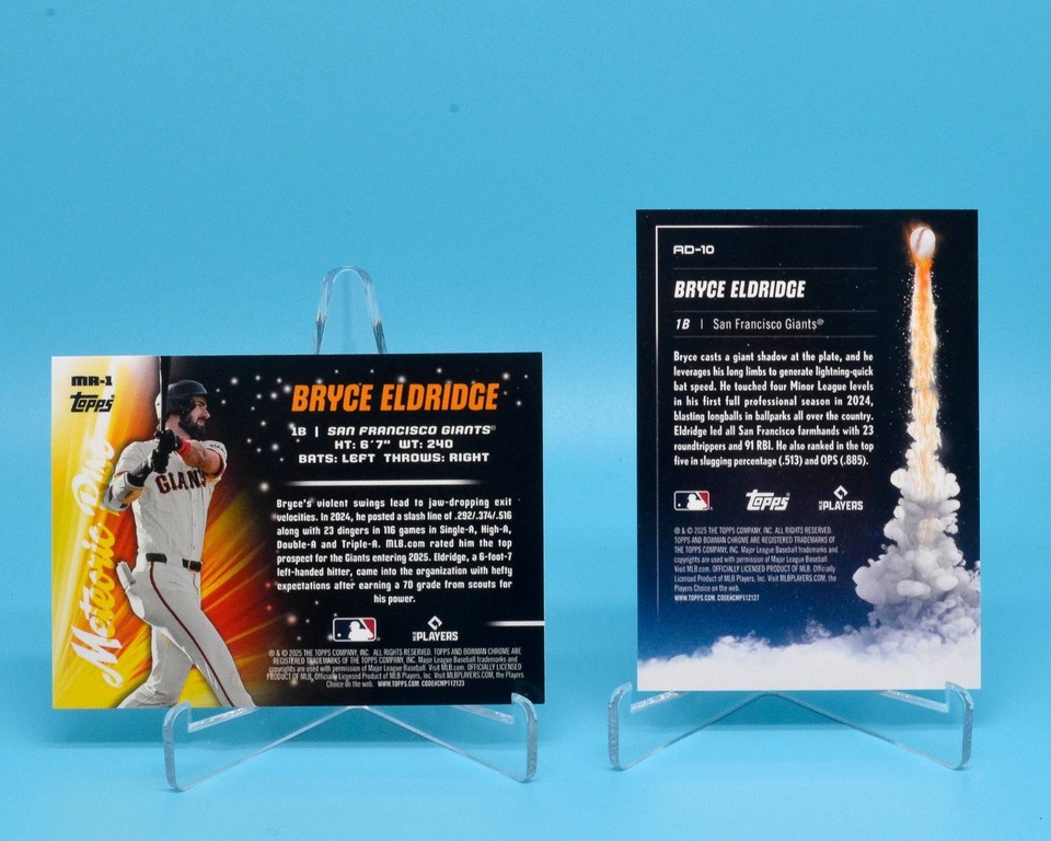 2025 Bowman Chrome BRYCE ELDRIDGE Meteoric Rise MR-1 & Adios AD-10 ...