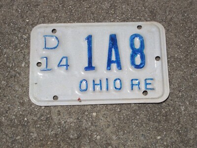 1980's Ohio Motorcycle Dealer License Plate OH D141A8 Replacement Tag ...