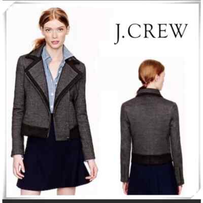 J. Crew Stretch Wool Motorcycle Jacket Womens Size: 2 | eBay