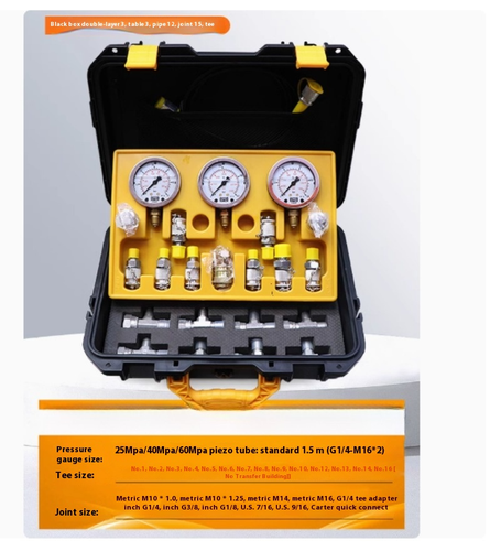 Excavator Hydraulic Pressure Measuring Box Pilot Pump Combination Gauge ...