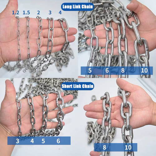 Short/Long Link Chain 304 Stainless Steel Welded Security Links Thick:1 ...
