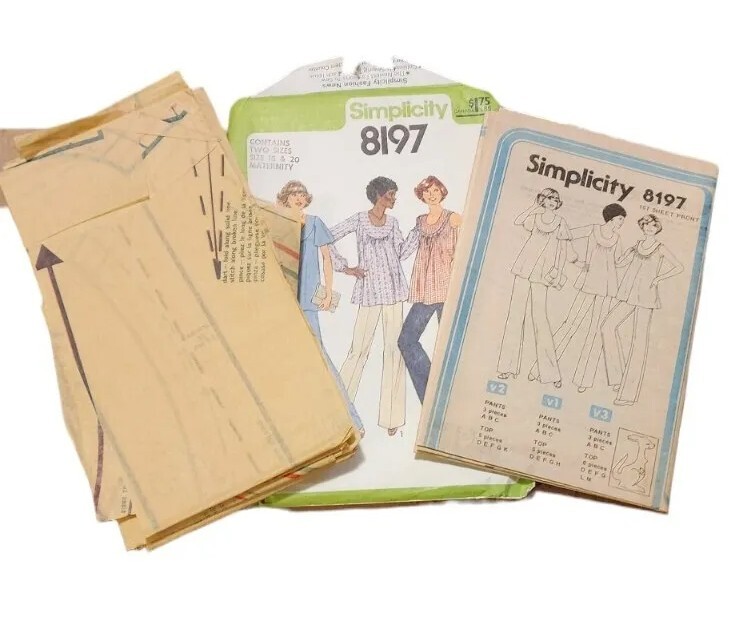 VTG CUT Simplicity 8197 Maternity Top Pants Stuffed Toy Sewing Pattern ...