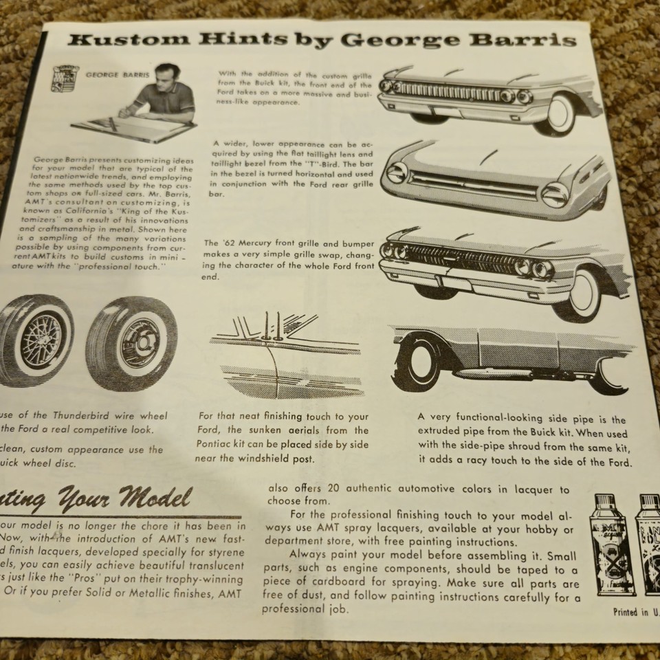 Lot/6 Vintage 1960's Model Car Kit Instructions AMT IMC FORD LOTUS INDY ...
