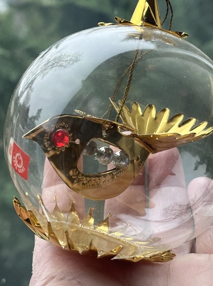 Vintage Resl Lenz Glass Gold Spinning Bird Christmas Ornament- Germany ...