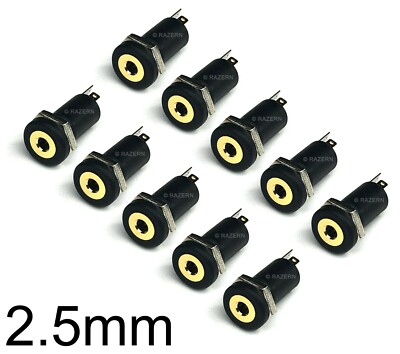 NEW 10-Pack 2.5mm Sub-Mini Plug Stereo Audio Isolated Panel Mount ...