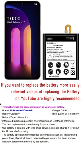 High Quality 5820mAh Excellent Battery for Verizon LG V60 ThinQ 5G UW ...