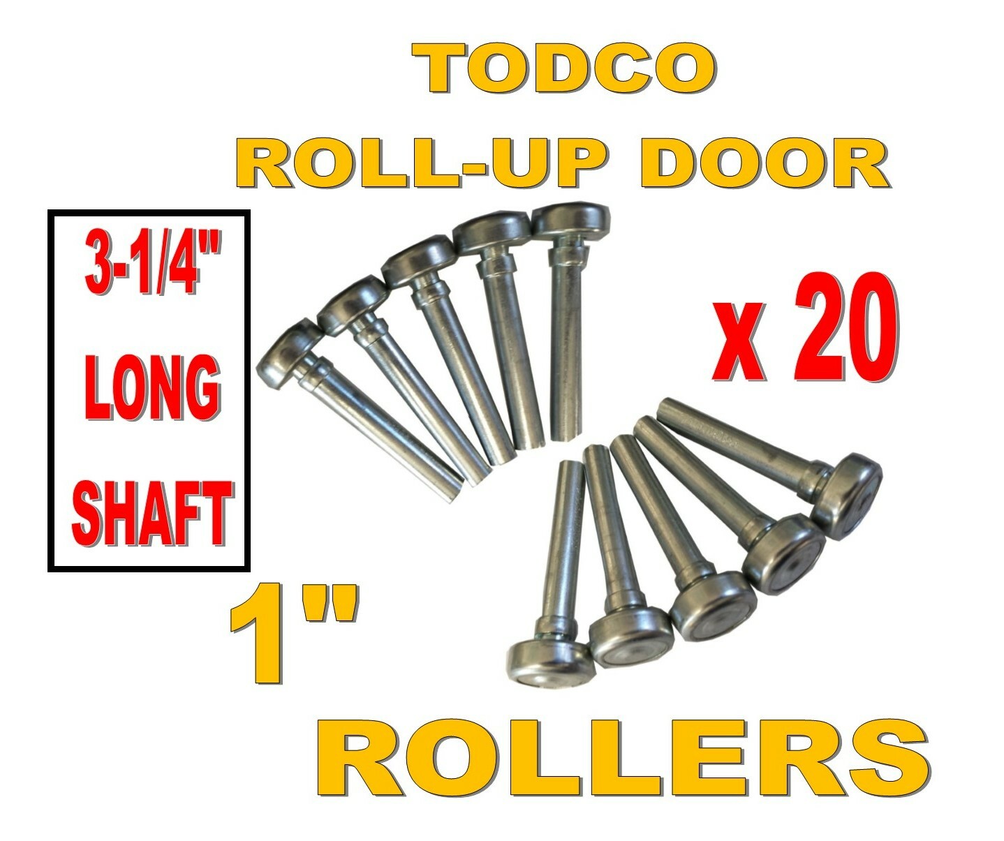 Todco 1" Door Rollers (20 PCS) Style Box Truck Trailer Overhead Roll Up ...