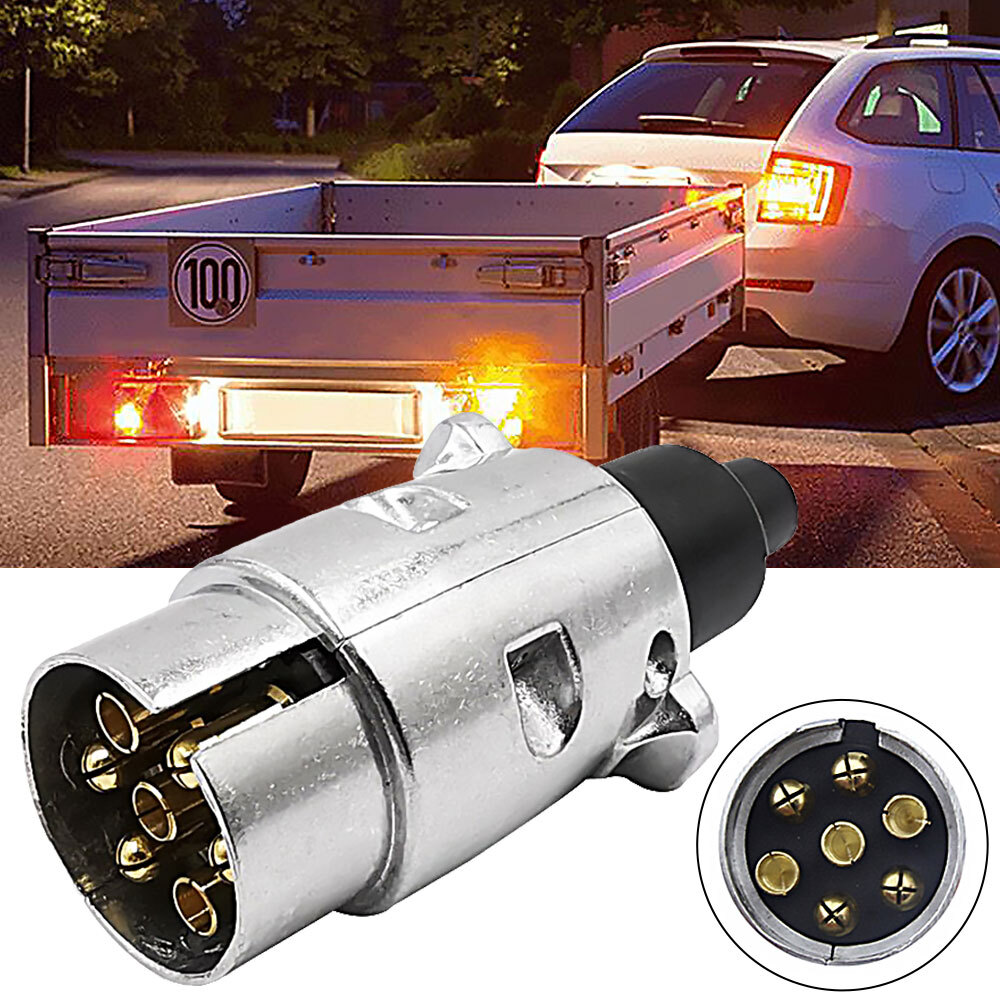 Heavy Duty 7 Pin 12V Electric Trailer Towing Plug Wiring Connector ...