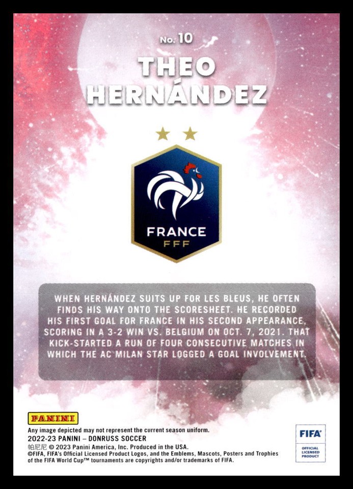 2022-23 Donruss #10 Theo Hernandez France Zero Gravity Soccer Card | eBay