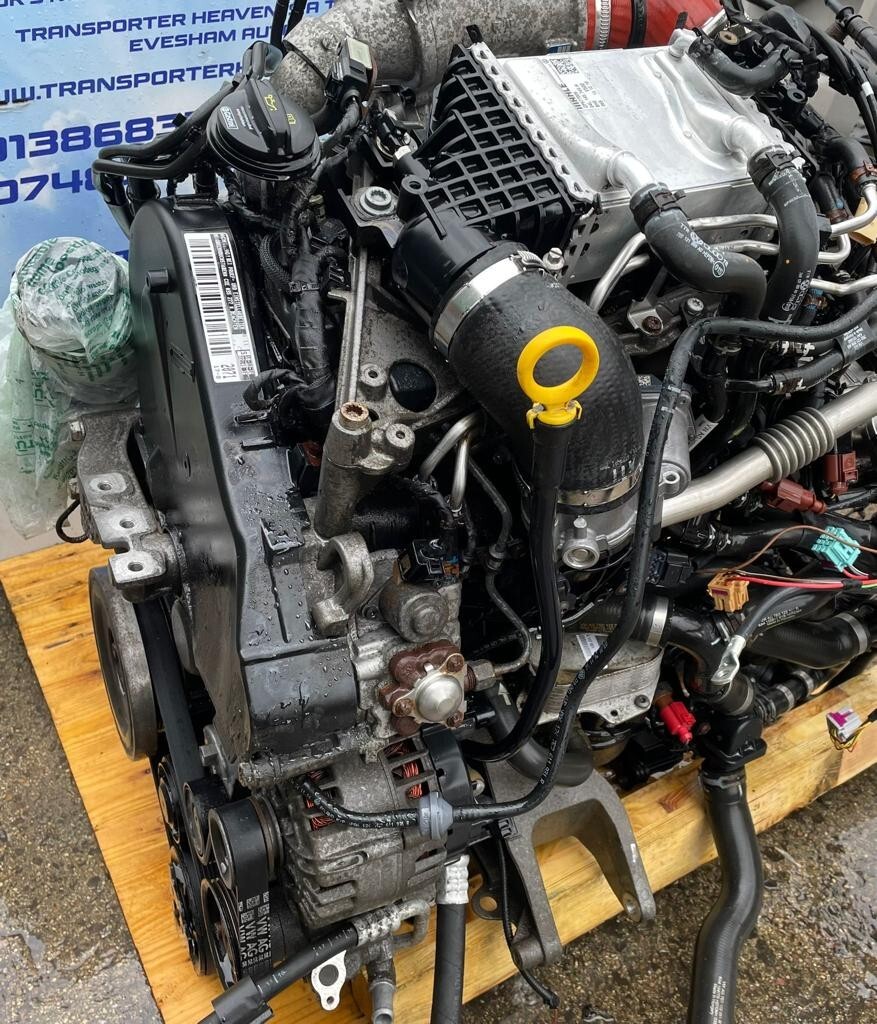 VW T6 TRANSPORTER 16-20, COMPLETE GENUINE EURO 6 BI-TURBO ENGINE UNIT ...