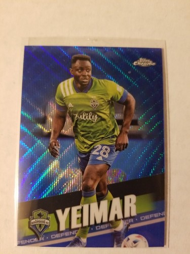 2022 Topps Chrome MLS Blue Parallel Refractor Soccer Card -#160 Yeimar ...