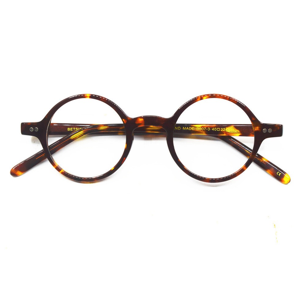 Vintage Small Round Acetate Eyeglasses Frame Tortoiseshell Women ...