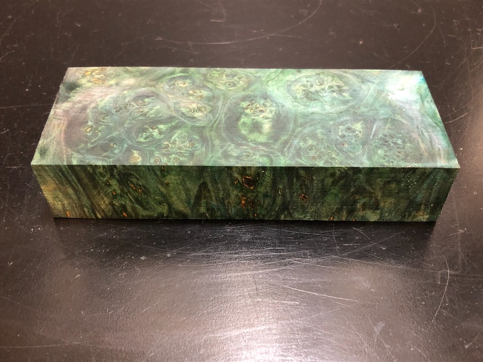 BL200 STABILIZED Double Dyed Maple Burl Knife Block Handle Pistol Grip ...