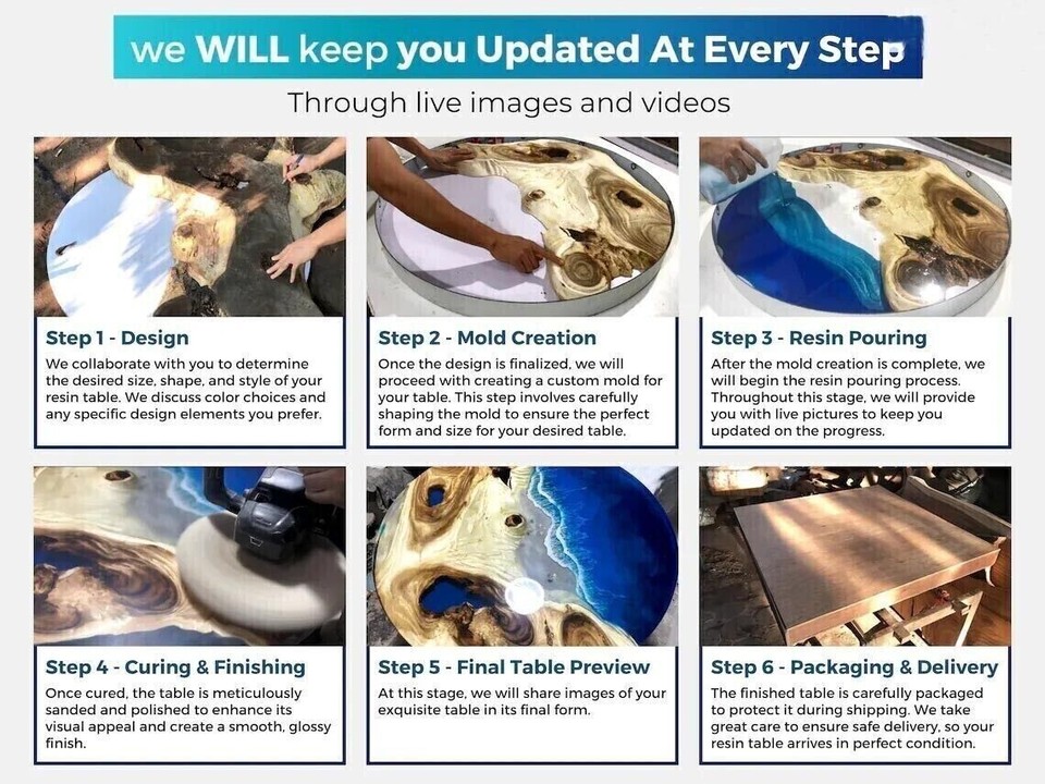 Office Desk, Writing & Computer Desk, Custom Epoxy Table, Resin Dining ...