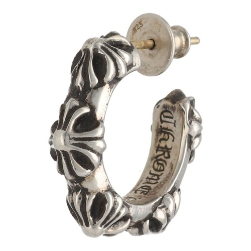 CHROME HEARTS CROSS BAND HOOP EARRINGS SV925 SILVER EARRINGS 23011077 ...