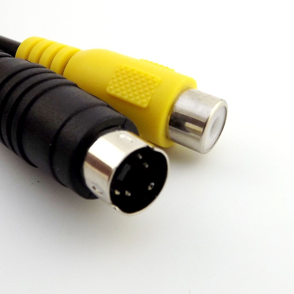 S-Video 4 Pin Male Plug To AV TV RCA Female Audio Video Composite ...