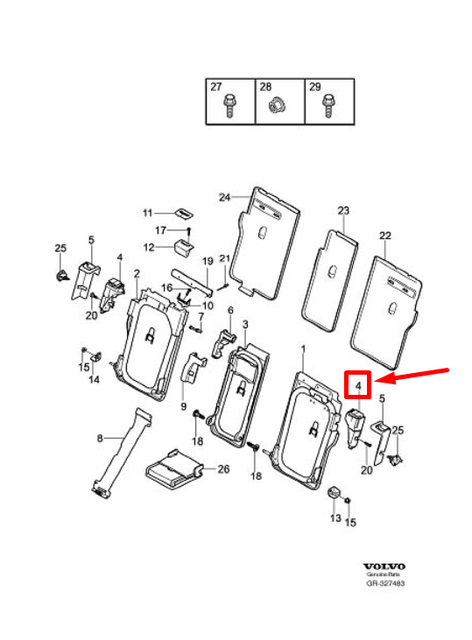 VOLVO XC60 MK1 Rear Right Interior Seat Lock 39852161 GENUINE for sale ...