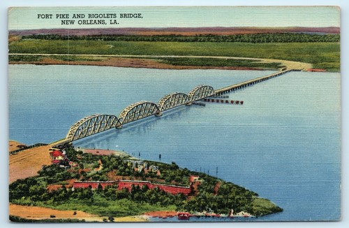 POSTCARD Fort Pike and Rigolets Bridge New Orleans Louisiana | eBay