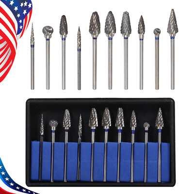 10* Tungsten Carbide Steel Dental Burs Burrs Lab Tooth Drill 2.35mm for ...