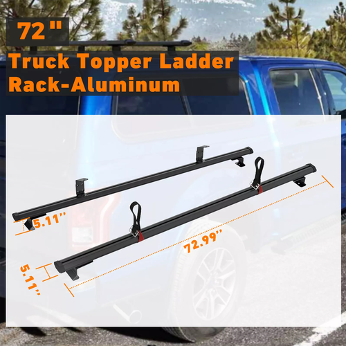 72" Adjustable Pickup Truck Topper Ladder Roof Rack Camper Shell for ...
