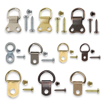 D Rings DRings D-Rings & Screws Framing Hang Picture Frame Photo Canvas ...