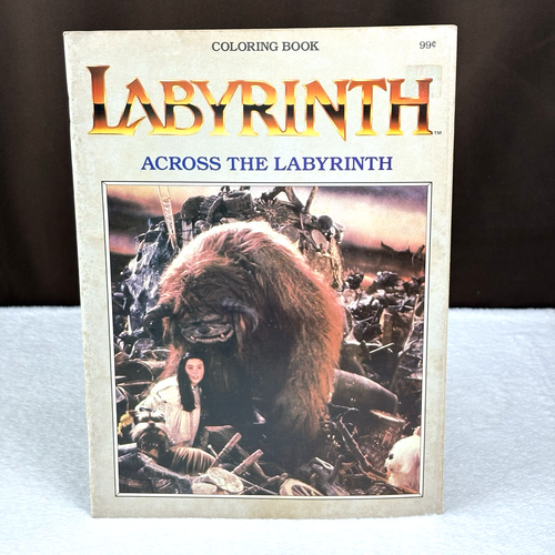 RARE! Vtg 1986 Across the Labyrinth Coloring Book David Bowie Movie ...