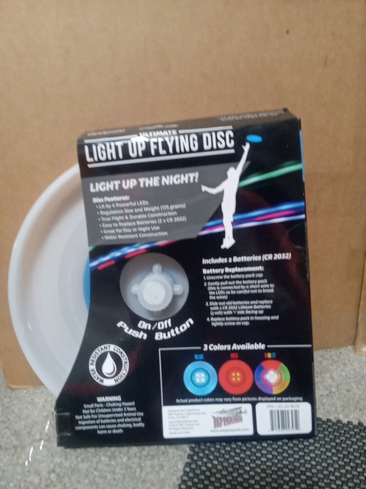 GoSports LED Light Up Flying Disc - 4 LEDs - 185 grams - BLUE LEDs | eBay