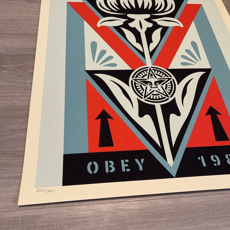 Shepard Fairey Obey RISE ABOVE 1989 Signed Numbered Screen Print RARE ...