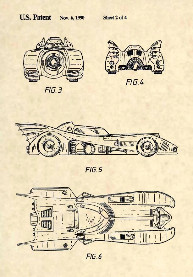 Batmobile 1989 Blueprint