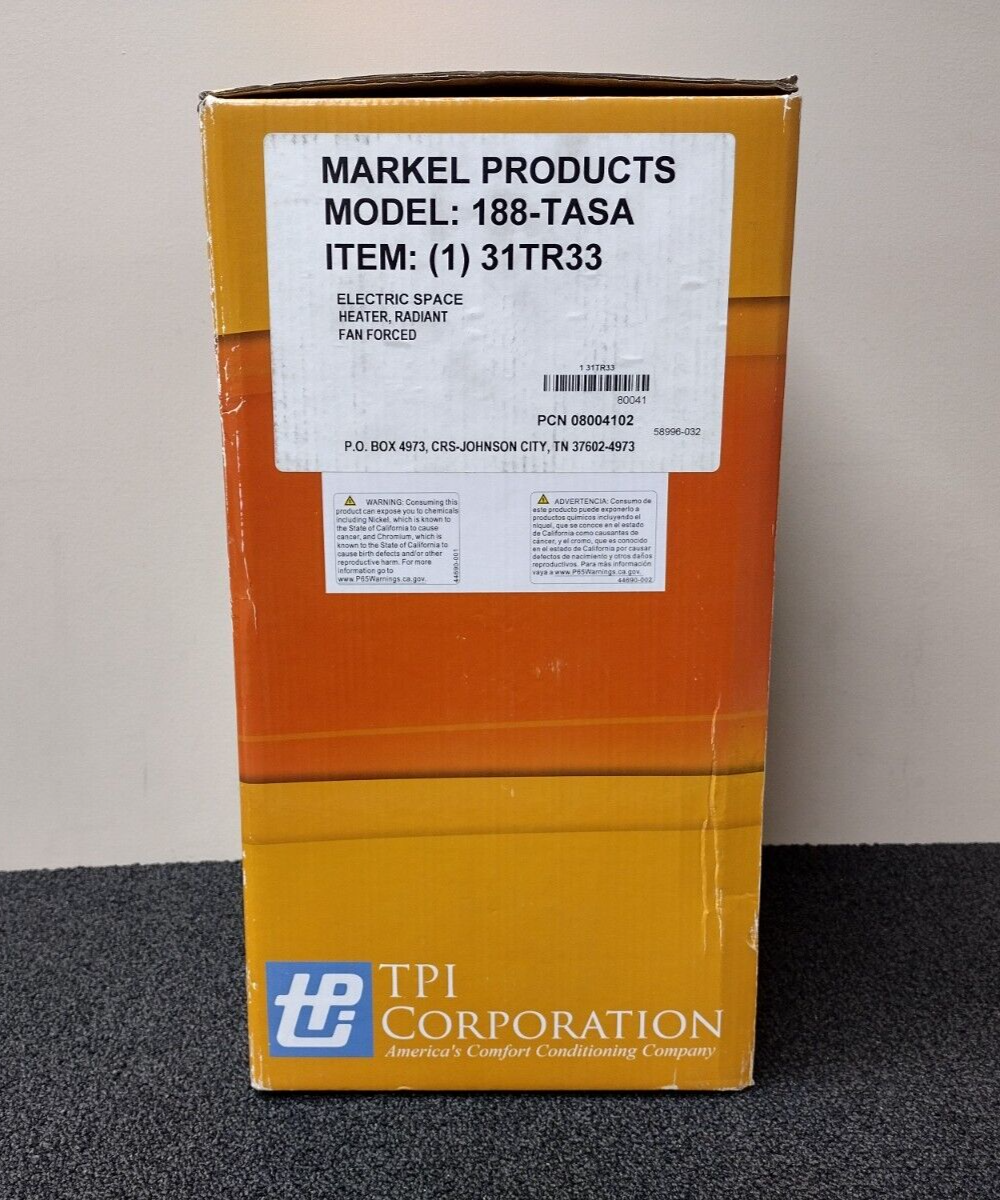 TPI CORPORATION FAN FORCED PORTABLE ELECTRIC HEATER, 1300W/1500W, 120V ...