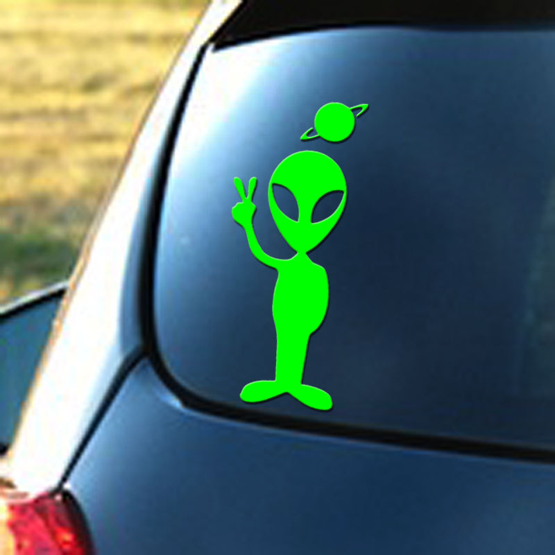 Alien Peace Symbol - Four PACK 5" Vinyl Decal, Movie Paul, Flying ...