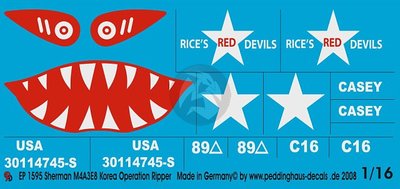 Peddinghaus 1/16 M4A3E8 Sherman Easy Eight Markings Operation Ripper ...