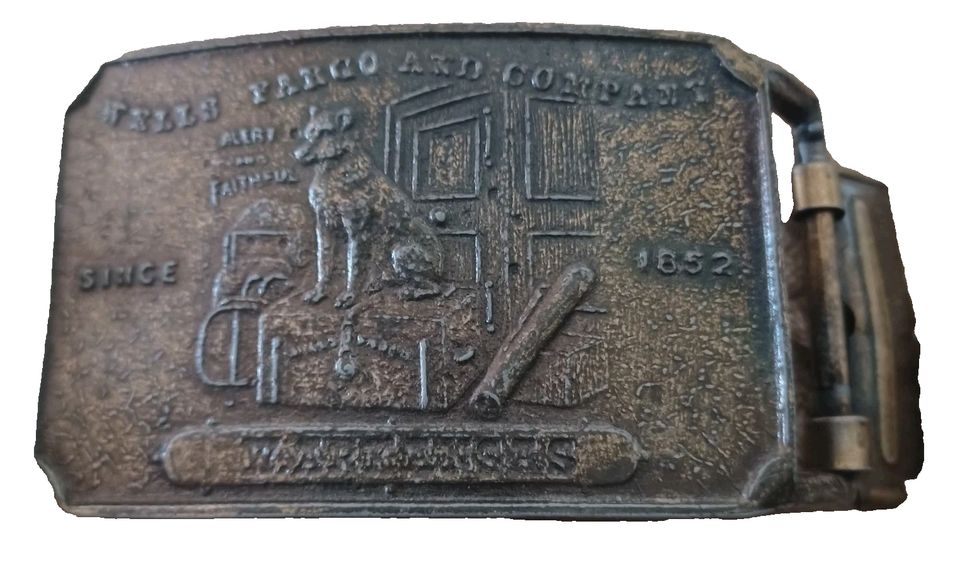 Vtg Wells Fargo & Co. Belt Buckle Since 1852 ARKANSAS Faithful Guard ...