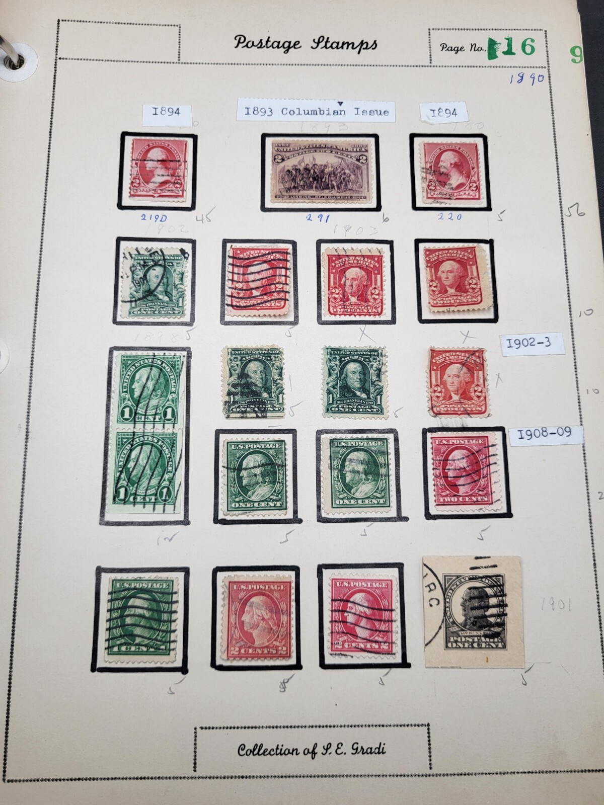 Old 1893-1936 US Postage Stamps Errors Offset Stamp Collection Book ...