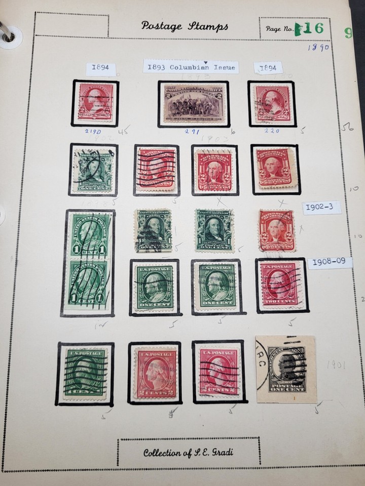 Old 1893-1936 US Postage Stamps Errors Offset Stamp Collection Book ...