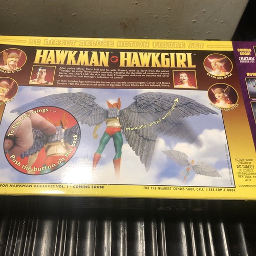 DC Direct HAWKMAN & HAWKGIRL 13" Wingspan Deluxe Action Figure Box Set ...