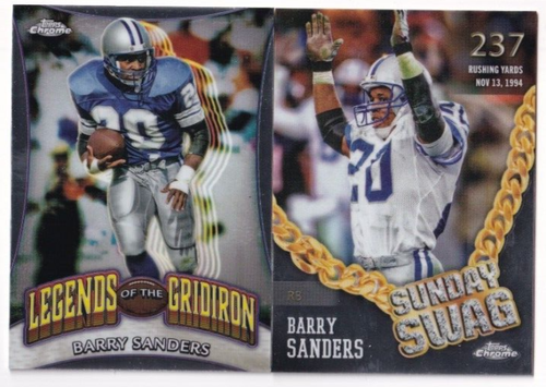 Barry Sanders 2024 TOPPS CHROME SUNDAY SWAG + LEGENDS INSERT LOT ...