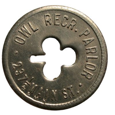Watsonville, CA Owl Recr. Parlor G/F 25¢ in Trade K-156 Token #1 | eBay