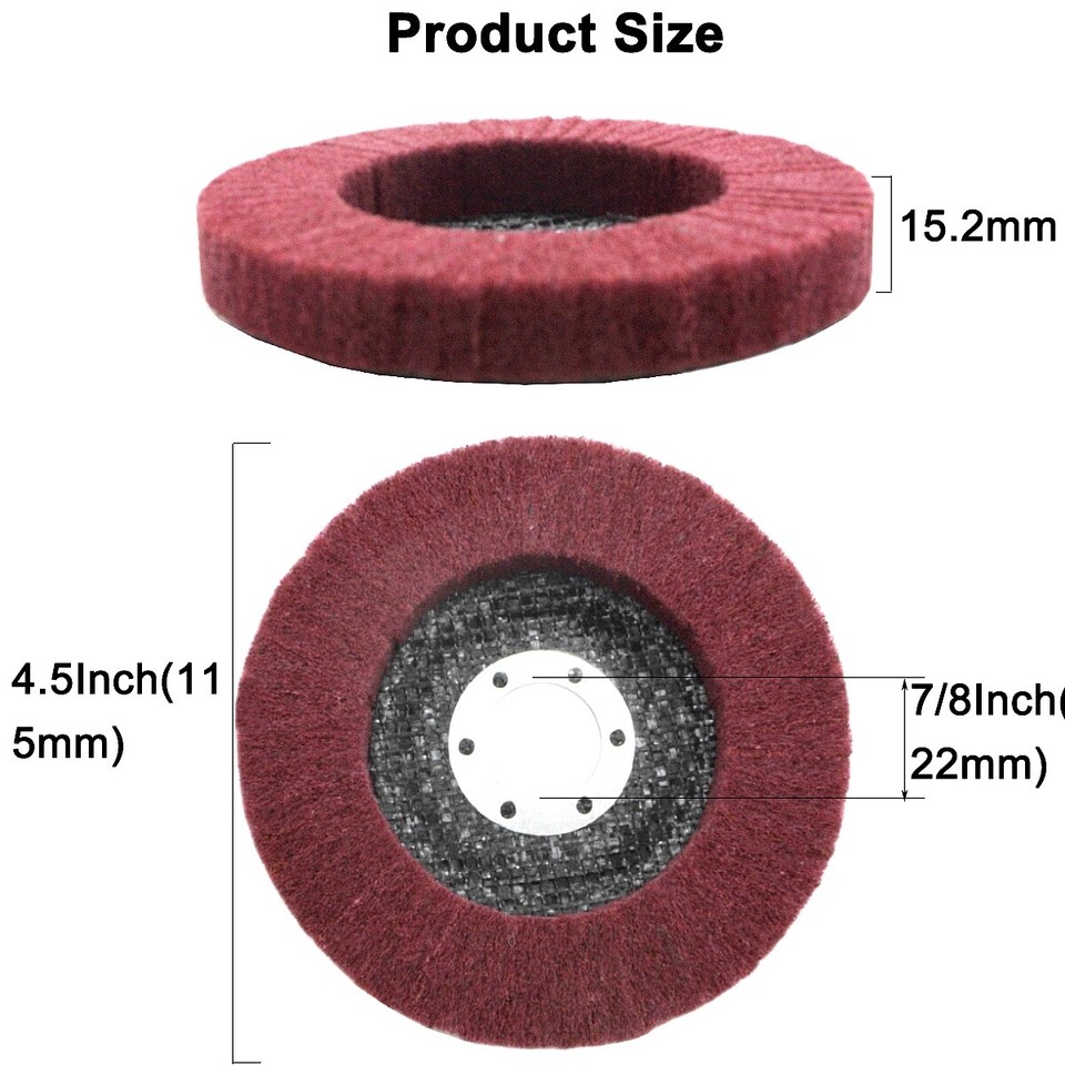 5PCS 4-1/2" Nylon Flap Disc Metal Polishing Buffing Wheel Pads for ...