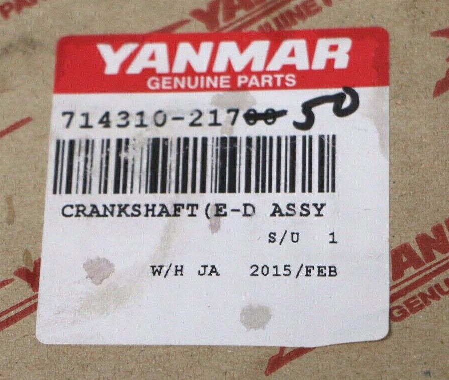 # 714310-21750 OEM Genuine Yanmar Diesel Crankshaft Assy L100V L100 #X ...
