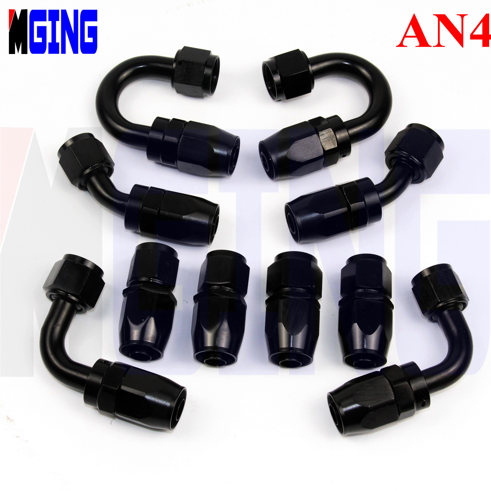 4an an4 4 Braided Nylon Line Oil Fuel Hose Fittings Hose End Kit BLACK ...