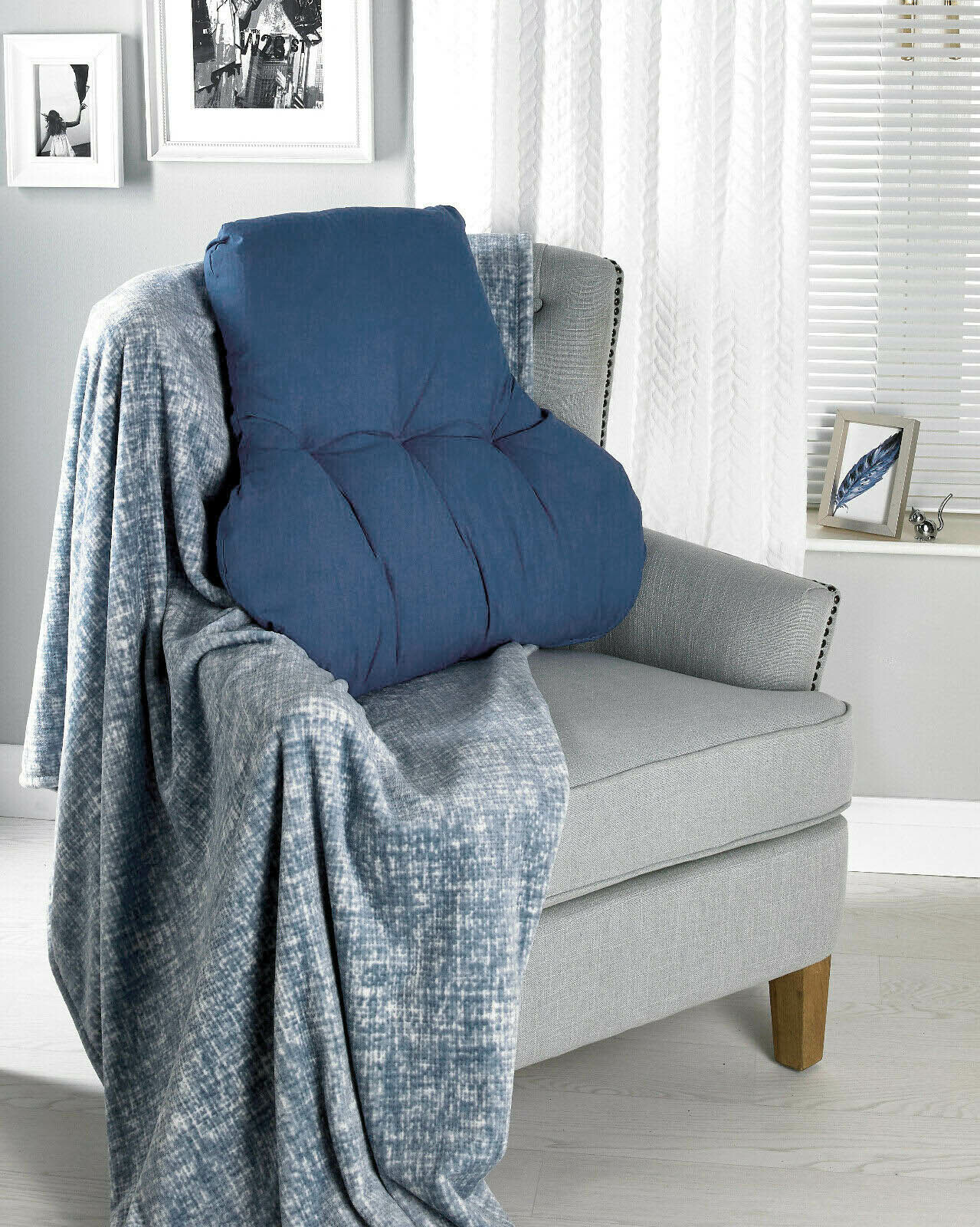 BLUE BACK SUPPORT CUSHION FOR ARMCHAIR | Sofa Back Support | Back ...