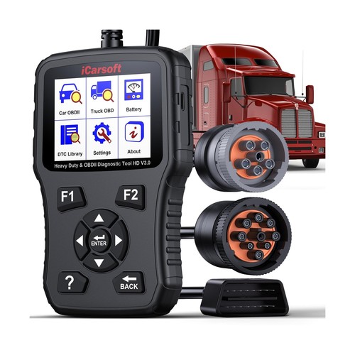 iCarsoft Heavy Duty Truck Scanner HD V3.0 All System Diesel Diagnostic ...