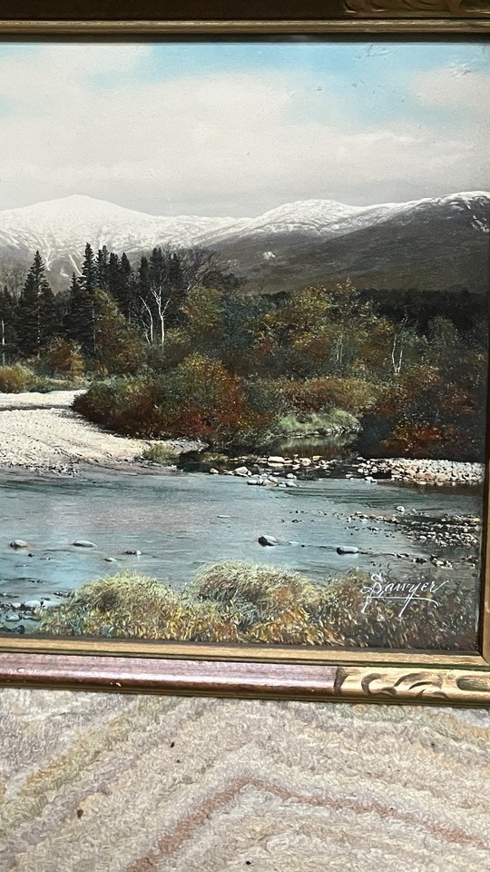 Charles Sawyer Hand Colored Photo Mt Washington and the Ammonoosuc ...