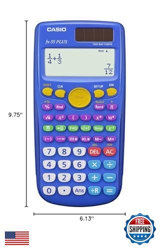 Casio fx-55 Plus Elementary/Middle School Fraction Calculator (FX ...