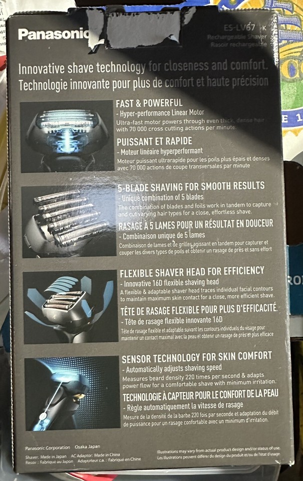 Panasonic Arc5 ES-LV65 Electric Razor 5-Blade Cordless Shaver (GREAT ...