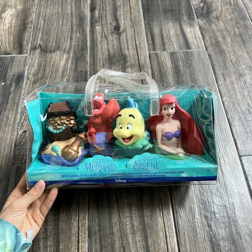 New Disney Store The Little Mermaid Squeeze Toy Princess Ariel Sebstian ...