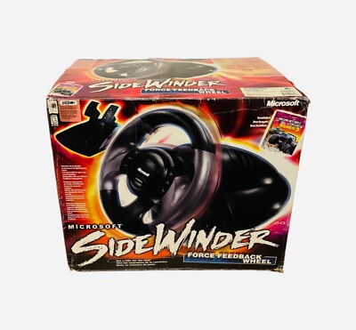 MICROSOFT SIDEWINDER FORCE FEEDBACK STEERING WHEEL PEDALS GAME DISC ...