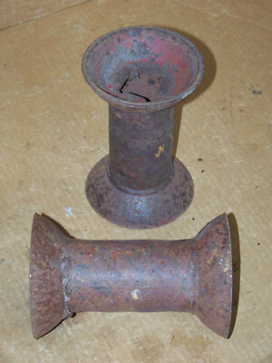 2 Industrial Steel Disk Harrow Spool Spacers Steampunk 6-1/2" rusty art ...